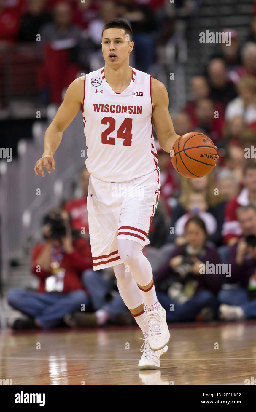 December 3, 2016: Wisconsin Badgers guard Bronson Koenig #24 dribbles ...