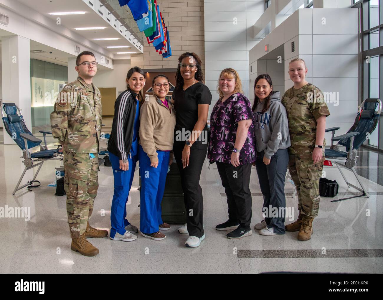 A group of 59th Medical Diagnostic and Therapeutic Squadron Airmen on ...