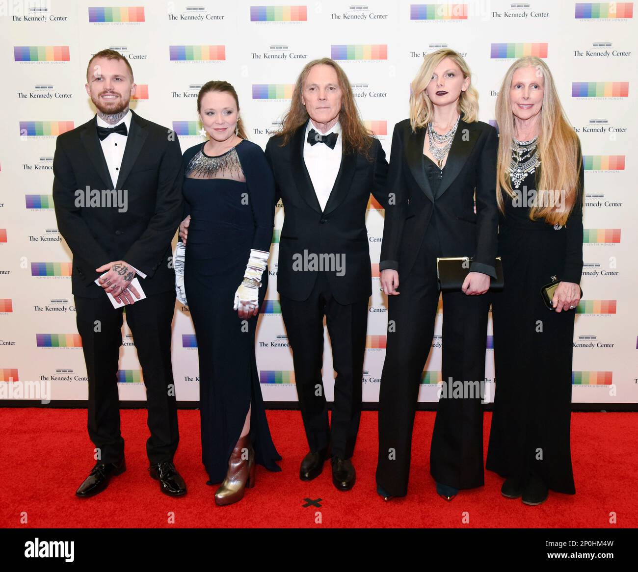 Kennedy Center Honoree Timothy Schmit, center, of the Eagles arrives ...