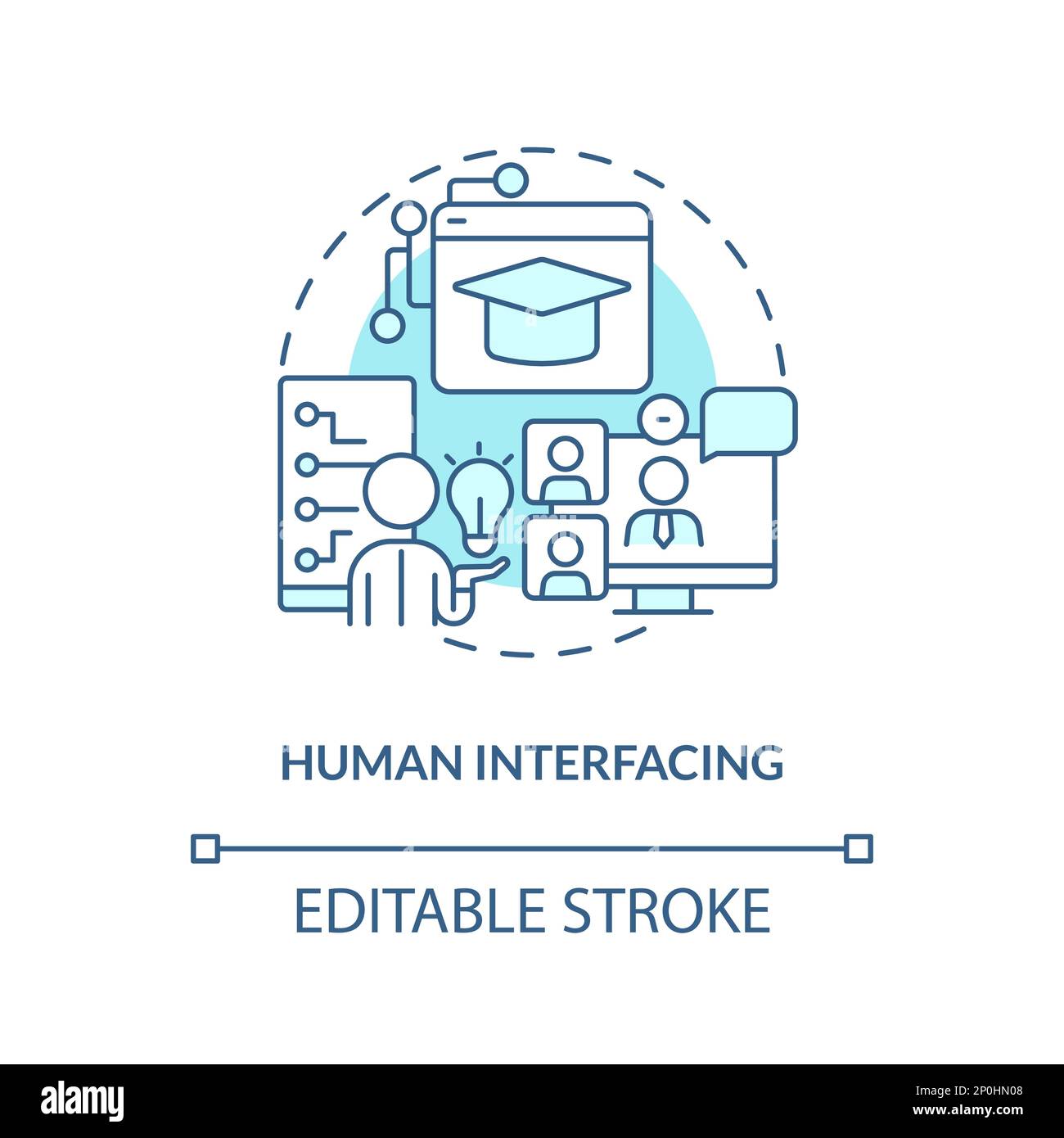 Human interfacing turquoise concept icon Stock Vector Image & Art - Alamy