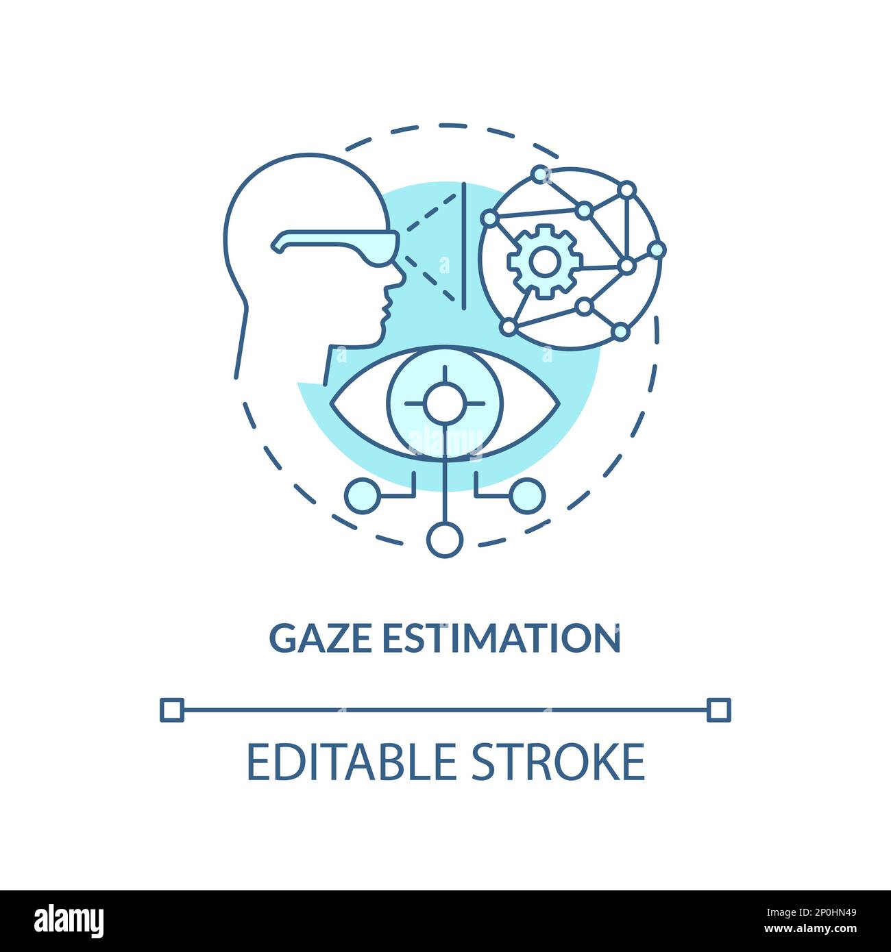 Gaze estimation turquoise concept icon Stock Vector Image & Art - Alamy