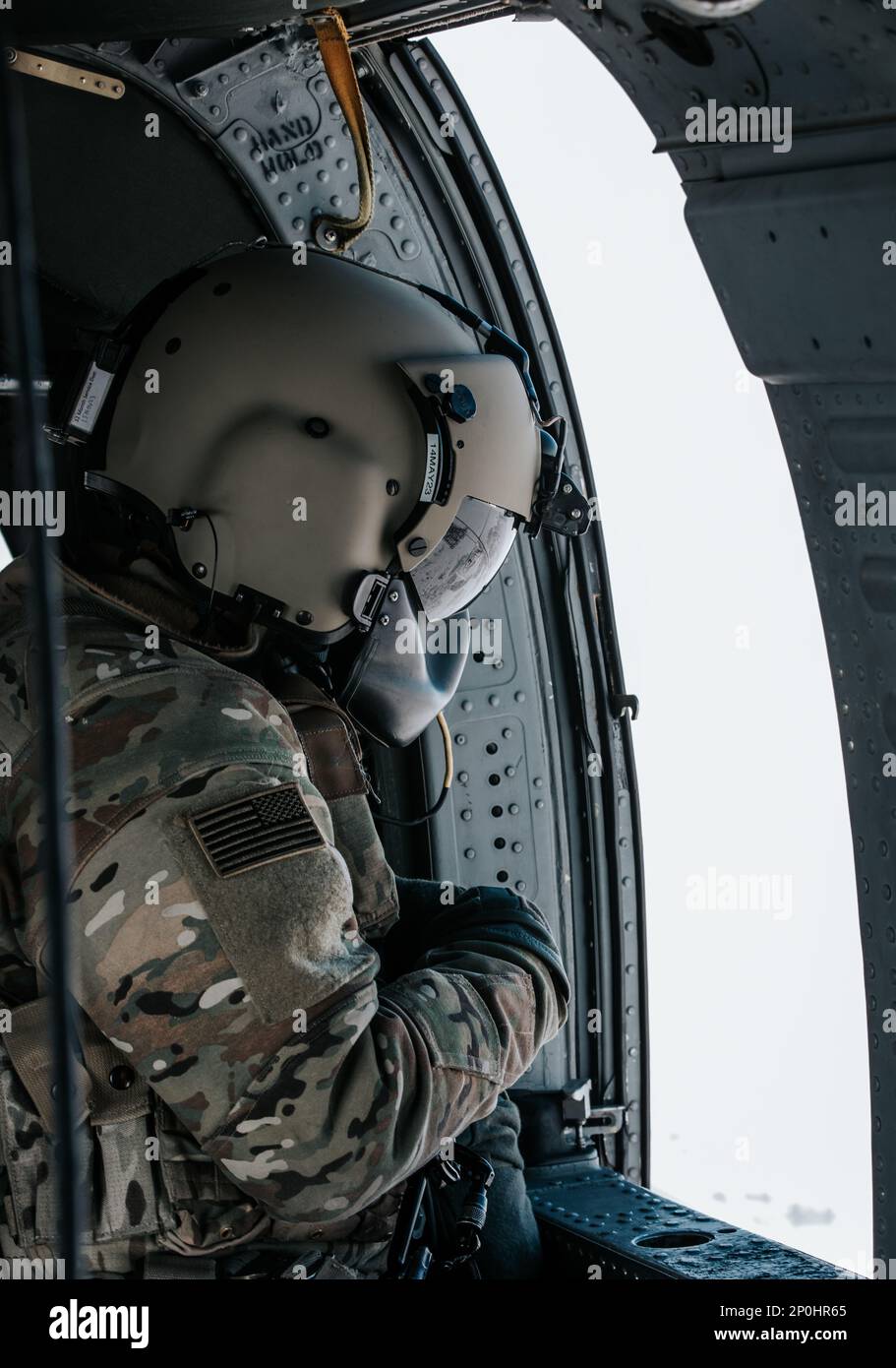 A U.S. Army Crew chief assigned to the 1-211th Aviation Battalion, Utah ...