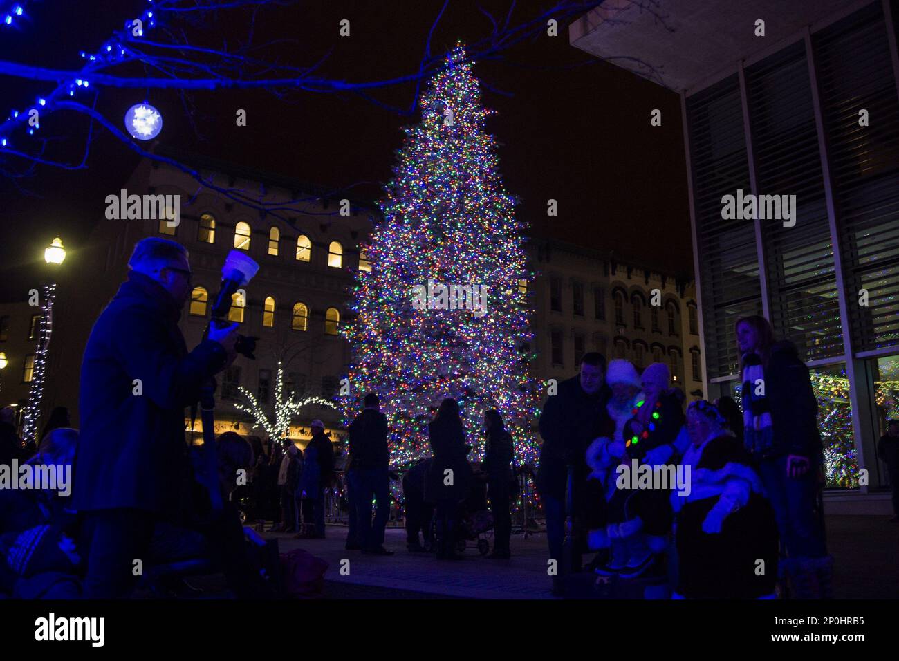The Christmas tree is lit after Mayor Rosalynn Bliss flipped the switch ...