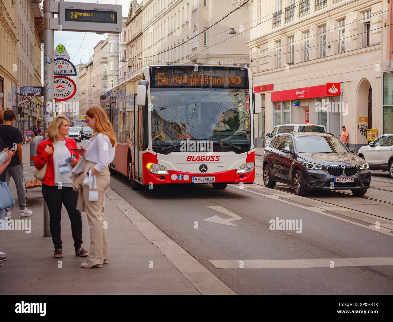 Vienna, Austria - August 8, 2022 : public transport in the city. Red ...