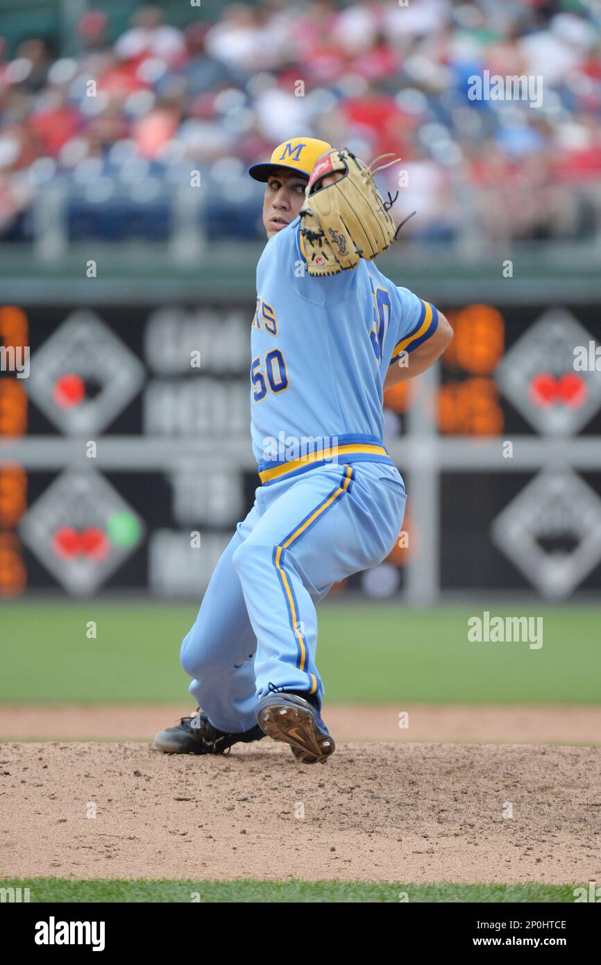 Milwaukee Brewers pitcher Jacob Barnes (50) during game against the ...