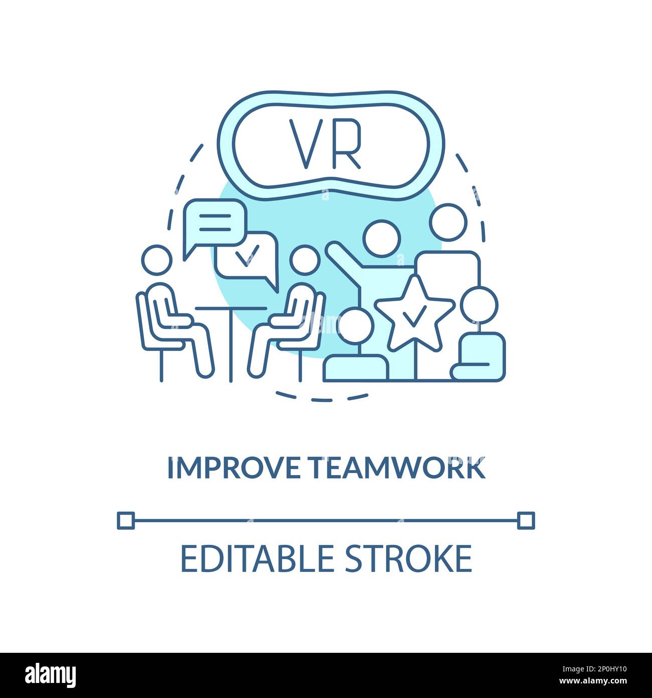 Improve teamwork turquoise concept icon Stock Vector Image & Art - Alamy