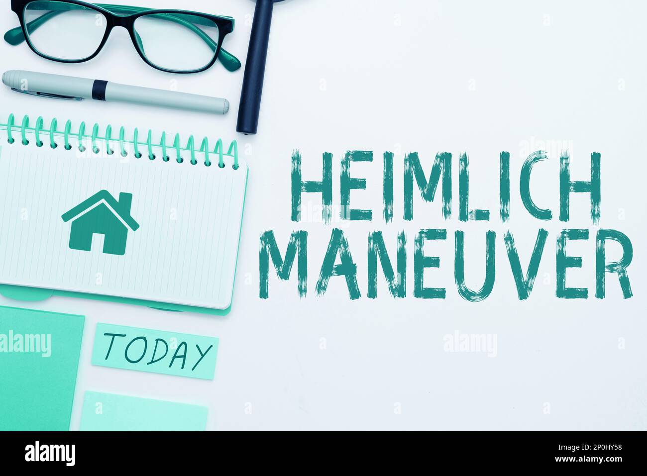 Text showing inspiration Heimlich Maneuver, Word for application of ...