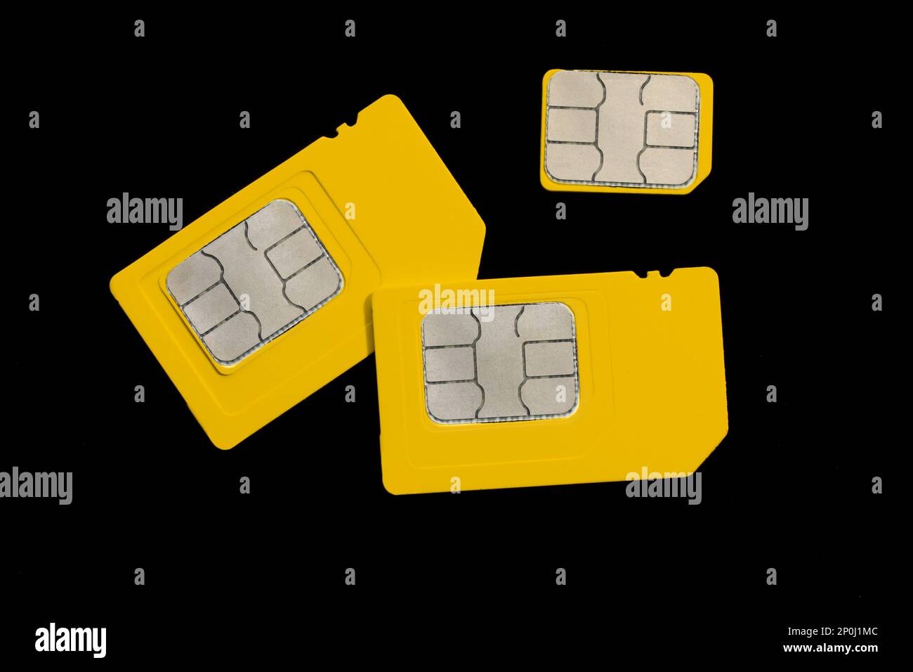 Different SIM cards on black background, flat lay Stock Photo - Alamy