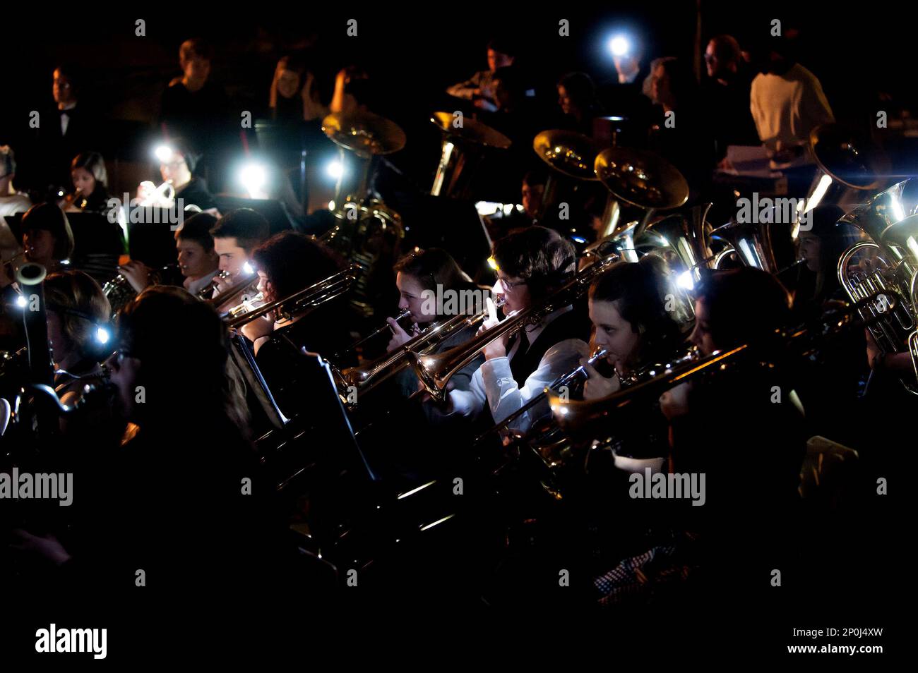 The Barren County High School band performs inside Mammoth Cave ...