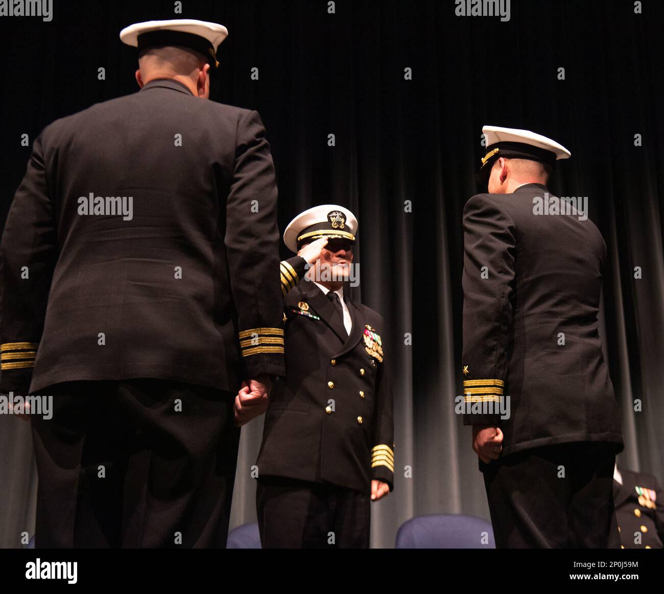 KEYPORT, Wash. (Jan. 6, 2023)Cmdr. Terry L.Turner (left) salutes Capt ...