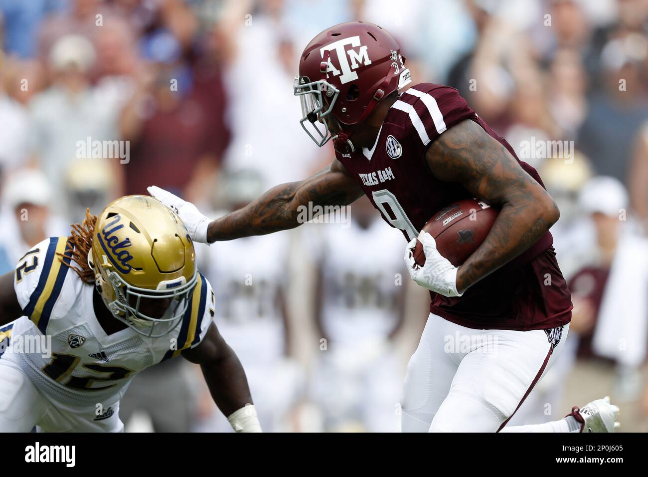 Texas A&M University Aggies wide receiver Ricky Seals-Jones (9) runs ...