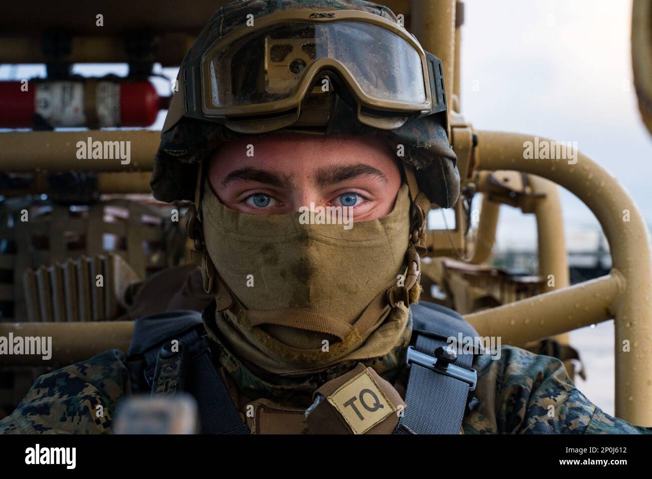U.S. Marine Corps Cpl. Hunter Randle, a motor transport operator with ...