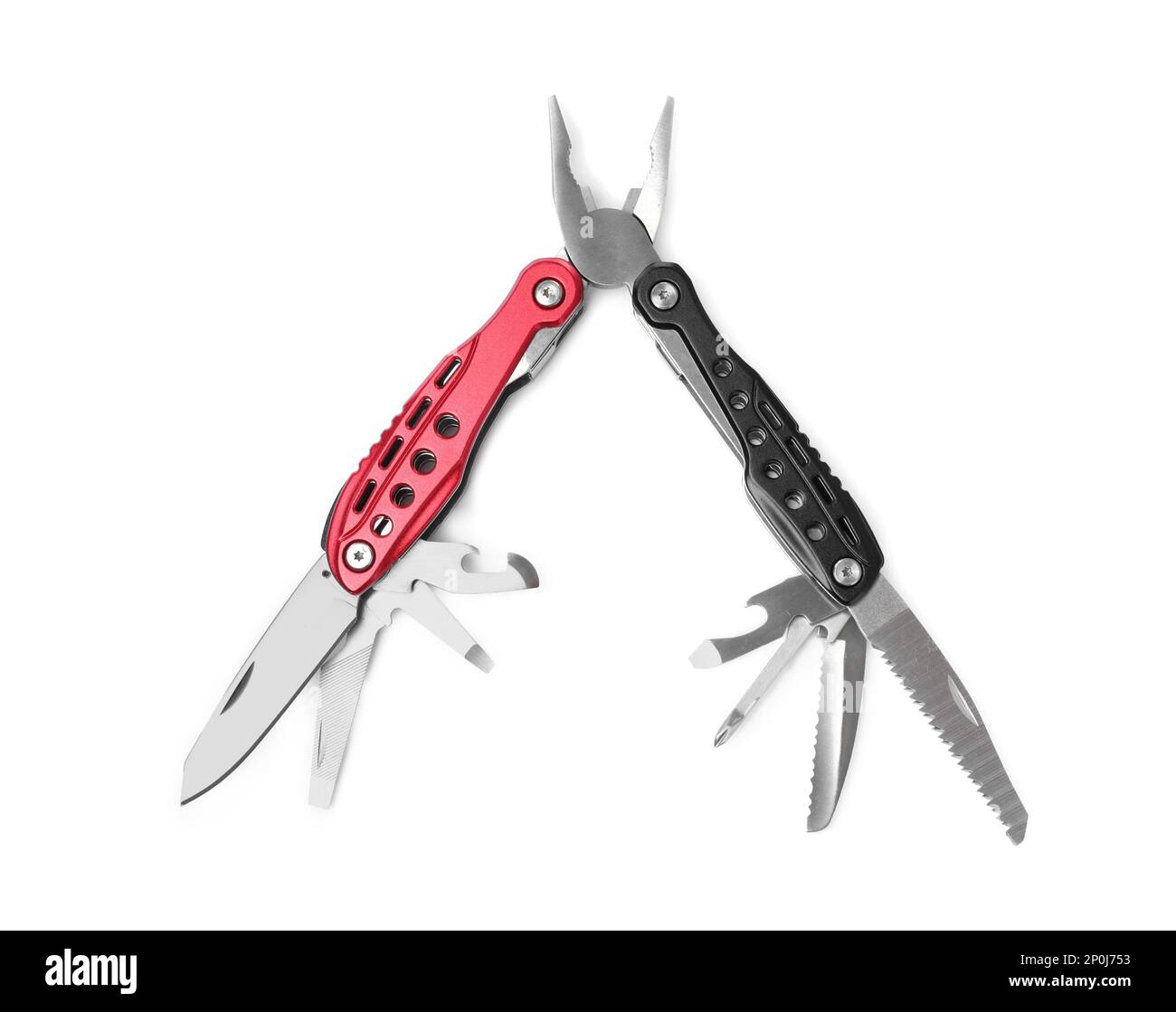 Red and black compact portable multitool isolated on white Stock Photo ...