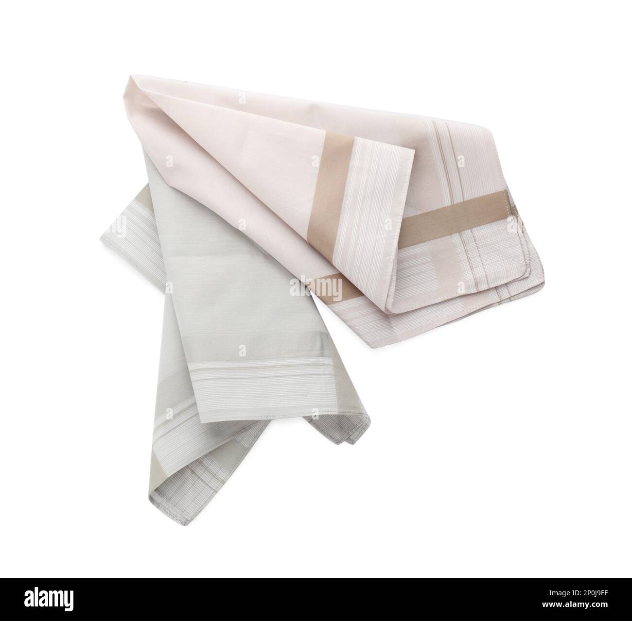 Stylish handkerchiefs isolated on white, top view Stock Photo - Alamy