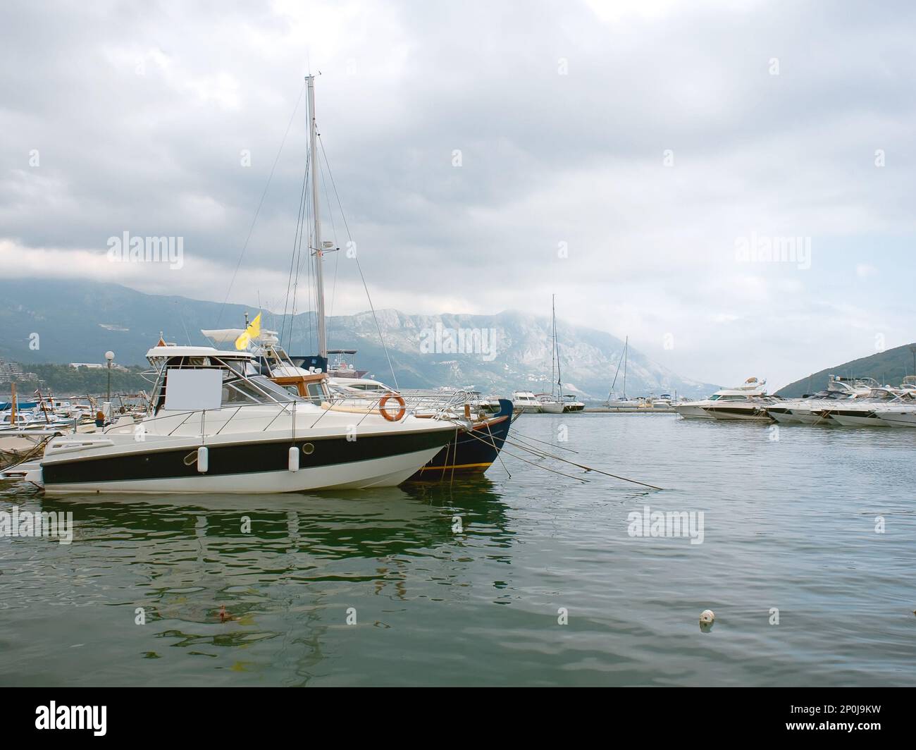 Yachts moorage of Budva, Montebegro Stock Photo - Alamy