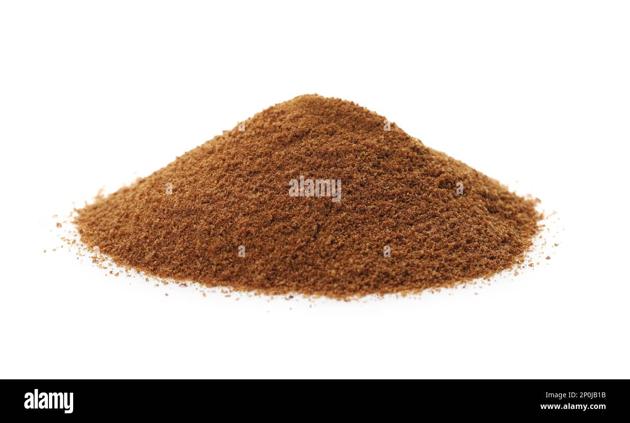 Pile of chicory powder on white background Stock Photo - Alamy
