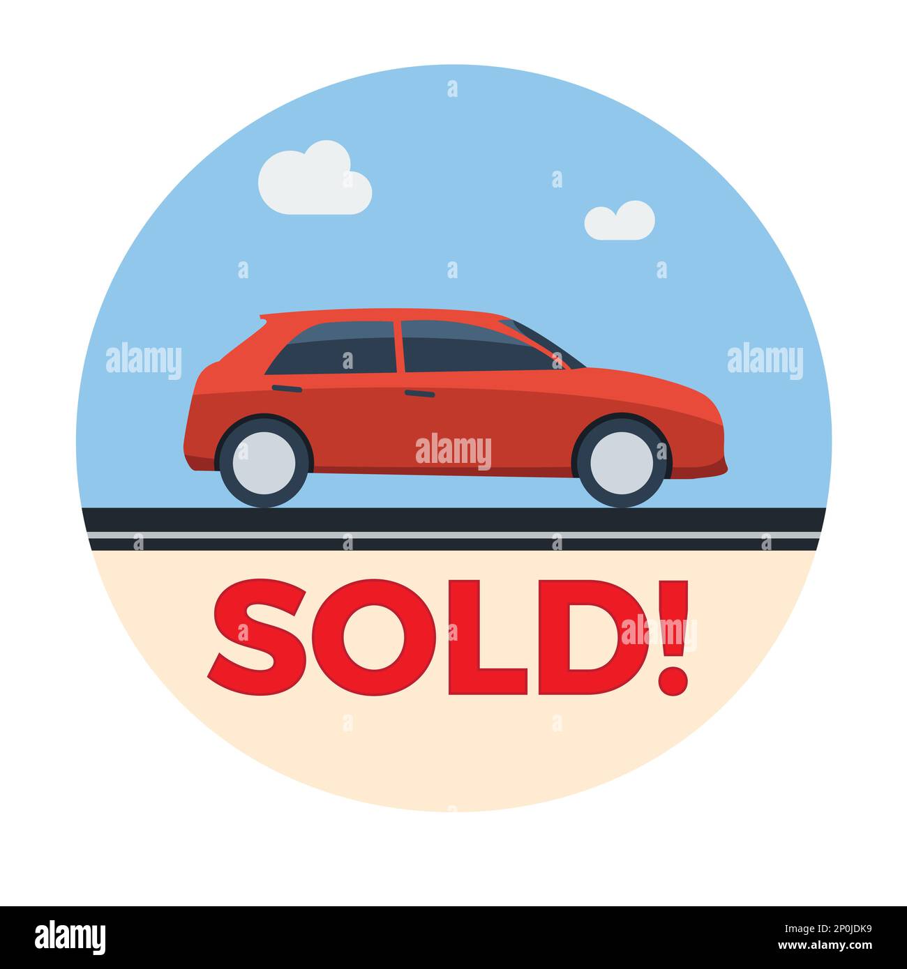 Sold car. Sold label of new or used motor vehicle Stock Vector Image ...