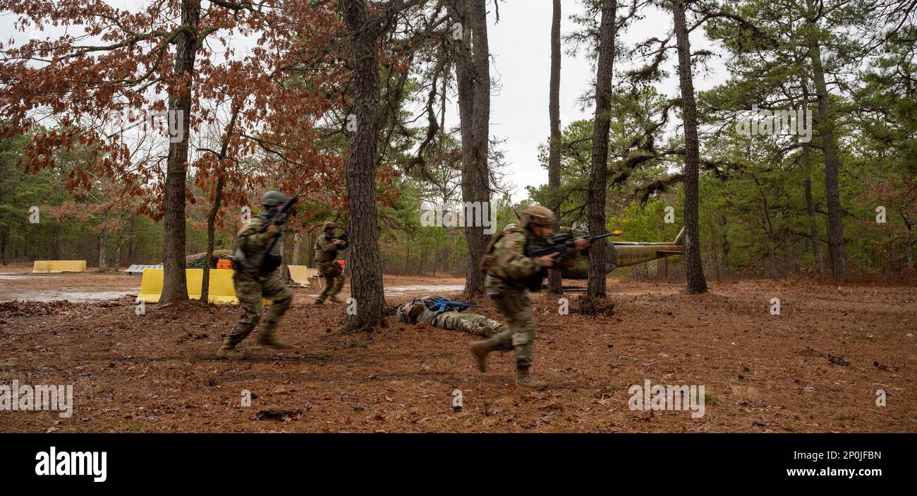 U.S. Air Force Outside the Wire Pre-deployment Training students learn tactical movements during ...
