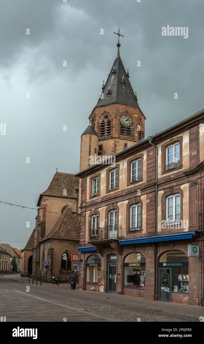 Roman Catholic Church of St. George in Haguenau, Alsace, France Stock ...