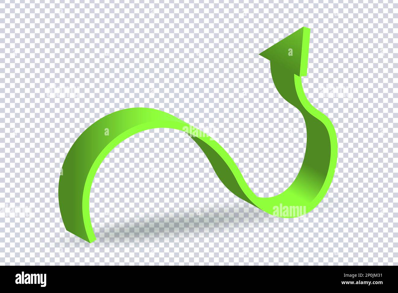 Growing Green Arrow up. Concept of sales symbol icon with realistic 3d ...