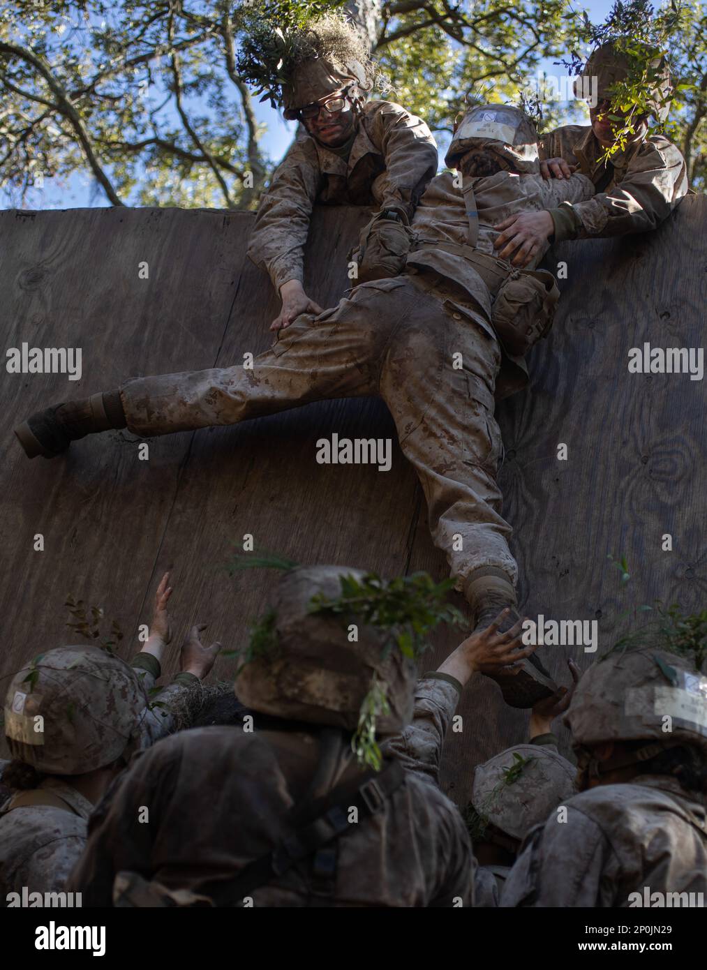 Recruits with Kilo Company, 3rd Recruit Training Battalion, take on the ...