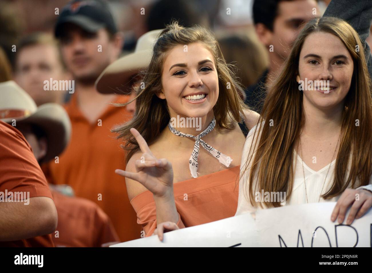 AUSTIN, TX - NOVEMBER 25: Texas Longhorn fans cheer during NCAA game ...