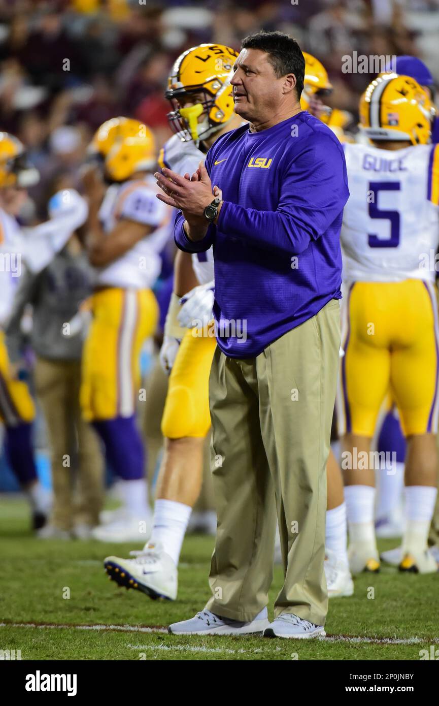 COLLEGE STATION, TX - NOVEMBER 24: LSU Tiger head coach Ed Orgeron ...