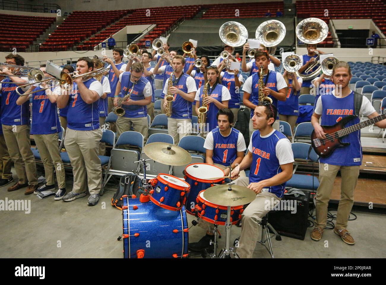 The Florida Gators band plays during an NCAA mens basketball game ...