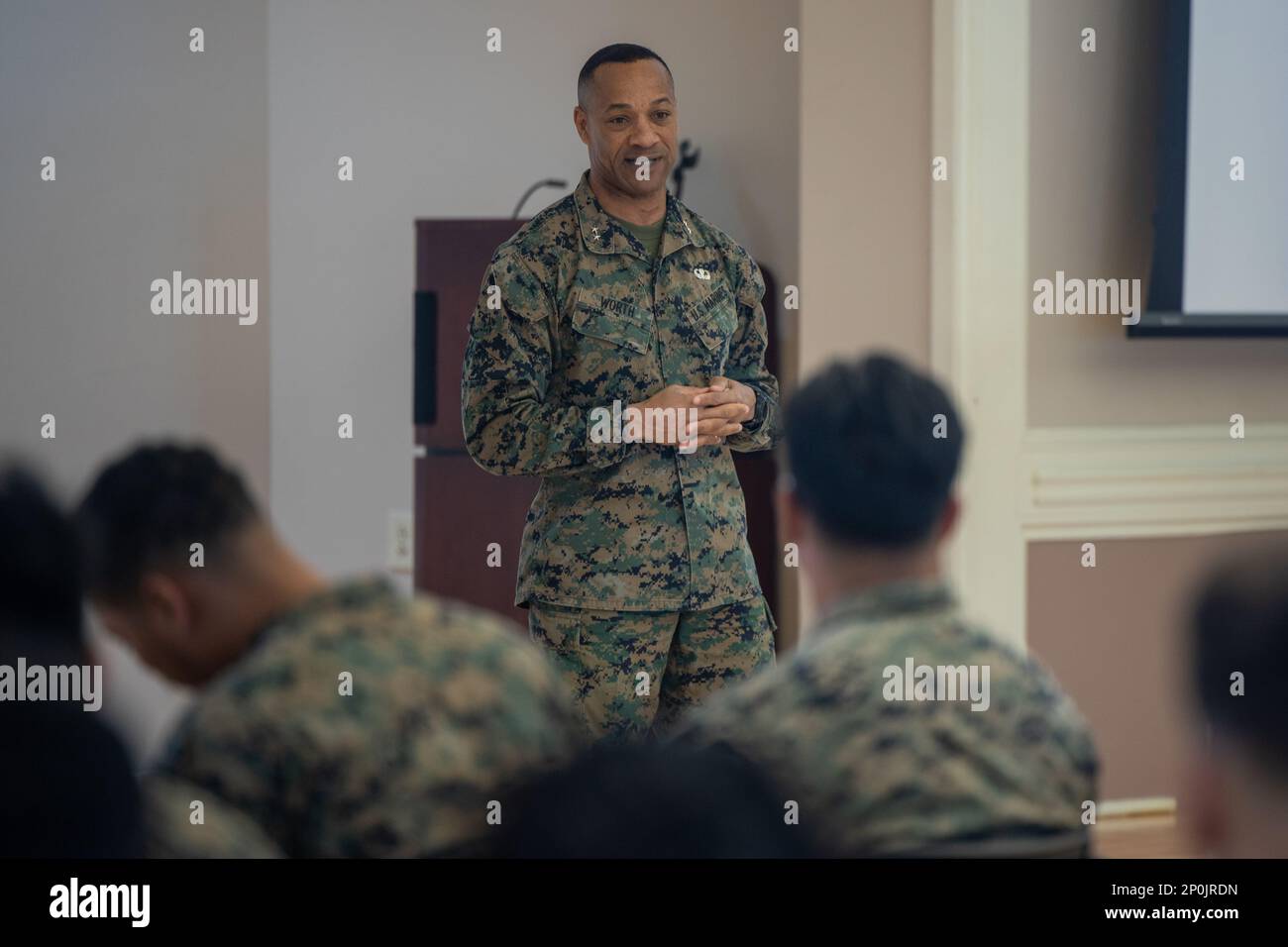 U.S. Marine Corps Maj. Gen. Calvert L. Worth Jr., commanding general of ...