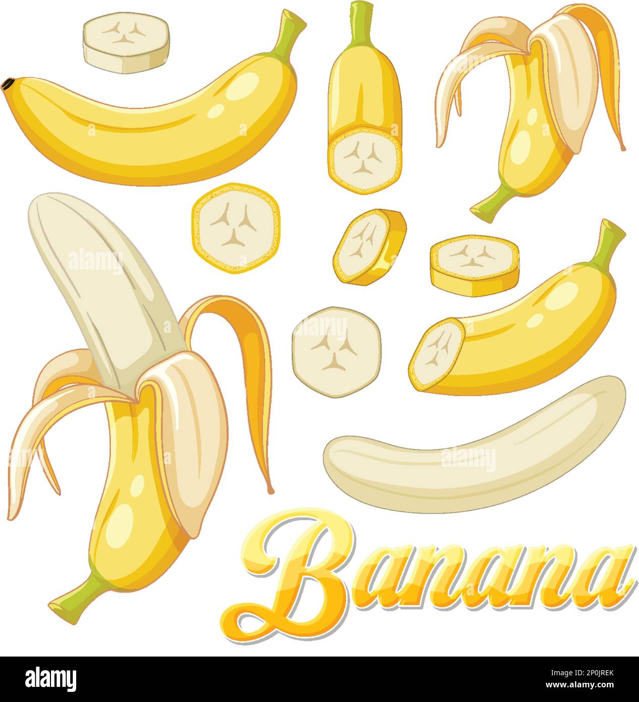 Set of banana fruit cartoon illustration Stock Vector Image & Art - Alamy