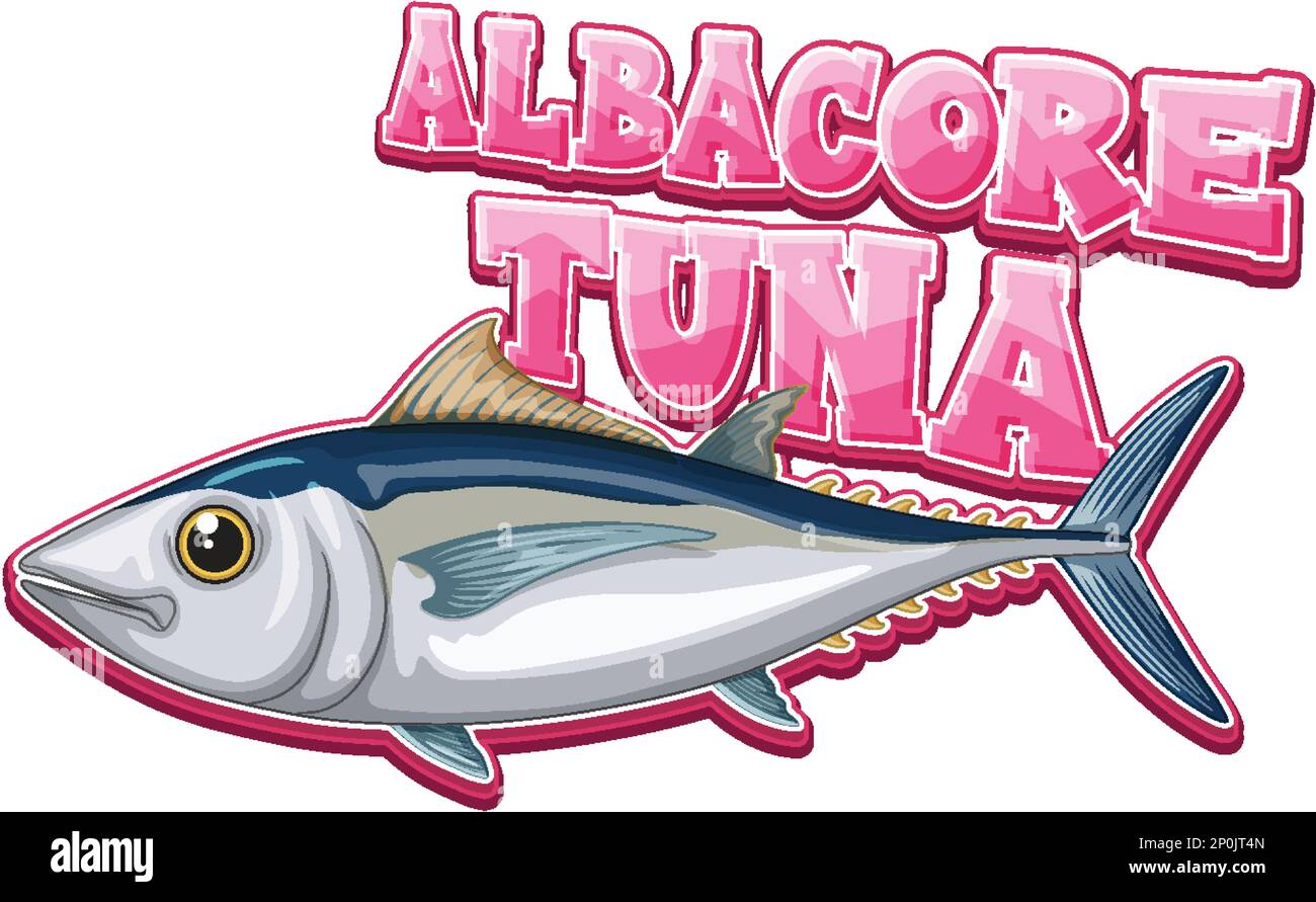 Albacore tuna logo with carton character illustration Stock Vector ...