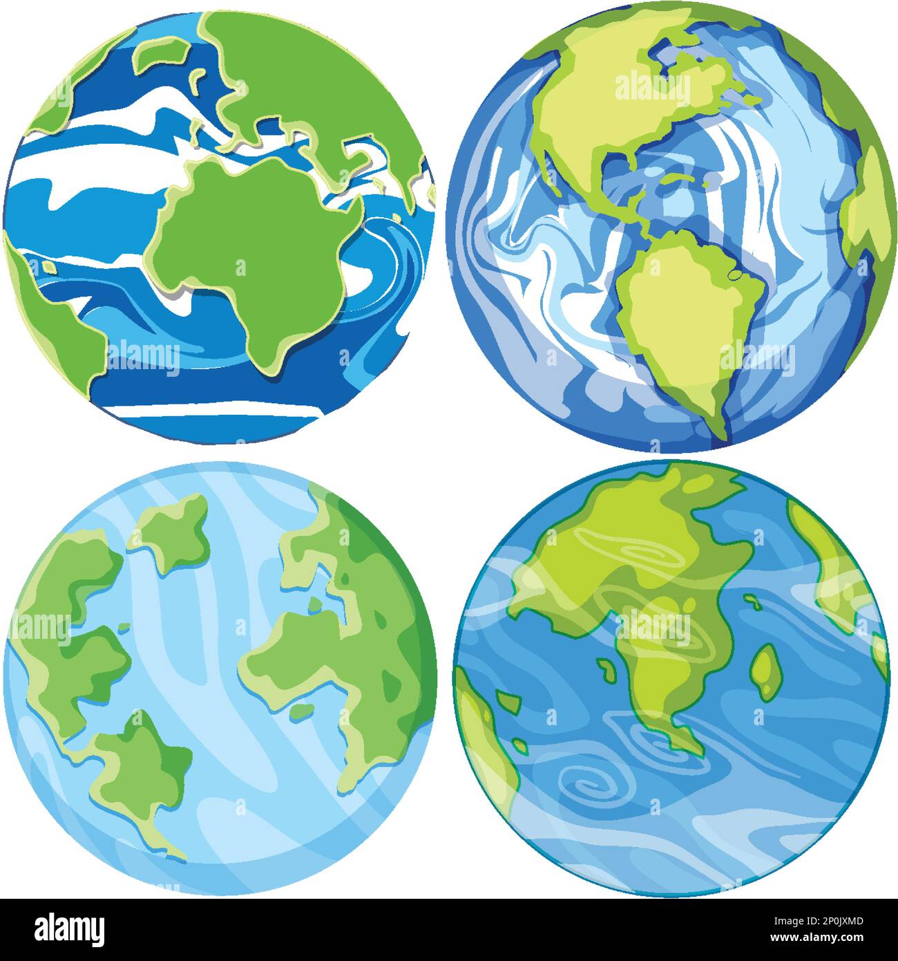 Earth globe planets collection illustration Stock Vector Image & Art ...