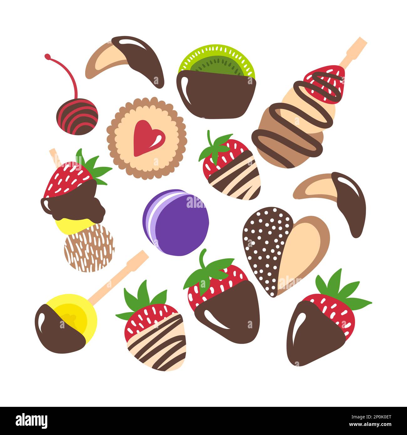 Vector chocolate sweets set Stock Vector Image & Art - Alamy