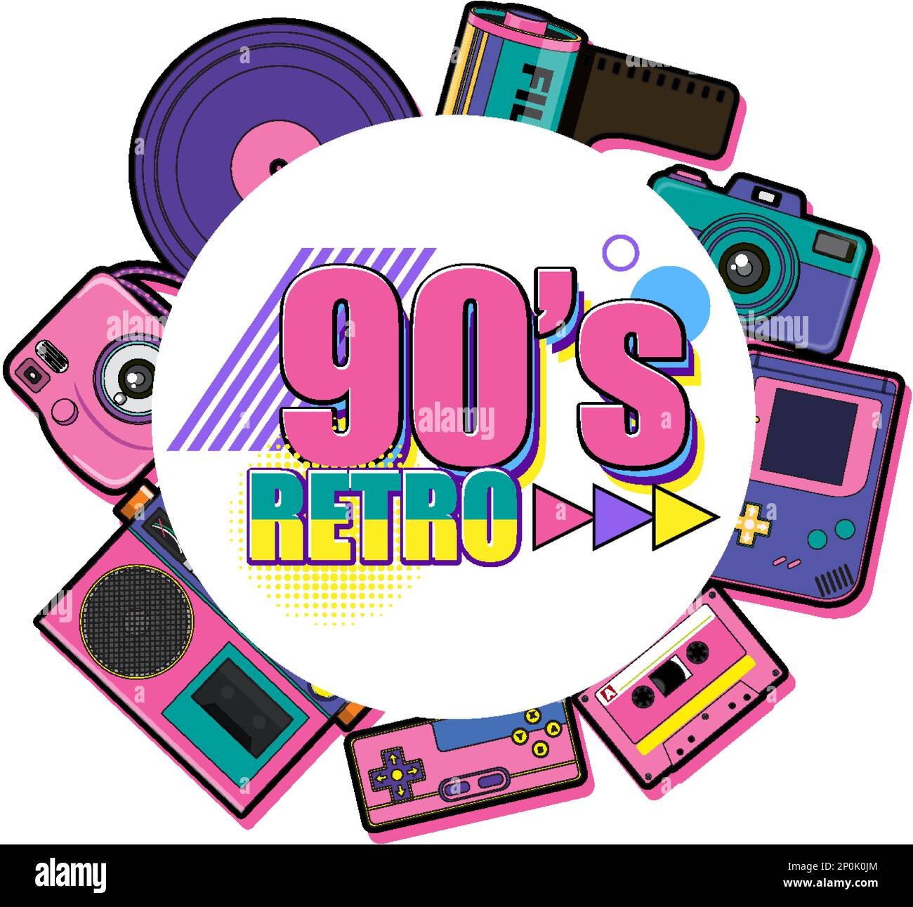 90s retro banner template illustration Stock Vector Image & Art - Alamy