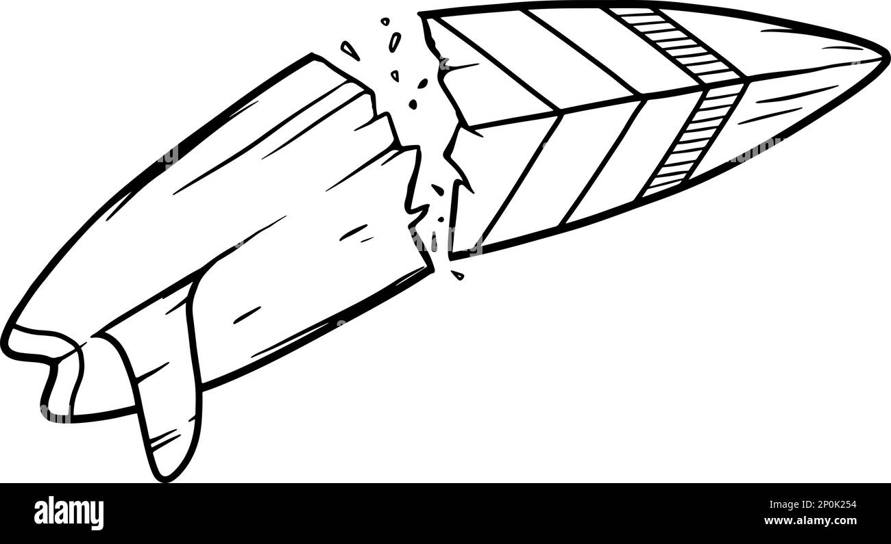 Surfer broken surfboard Stock Vector Images - Alamy