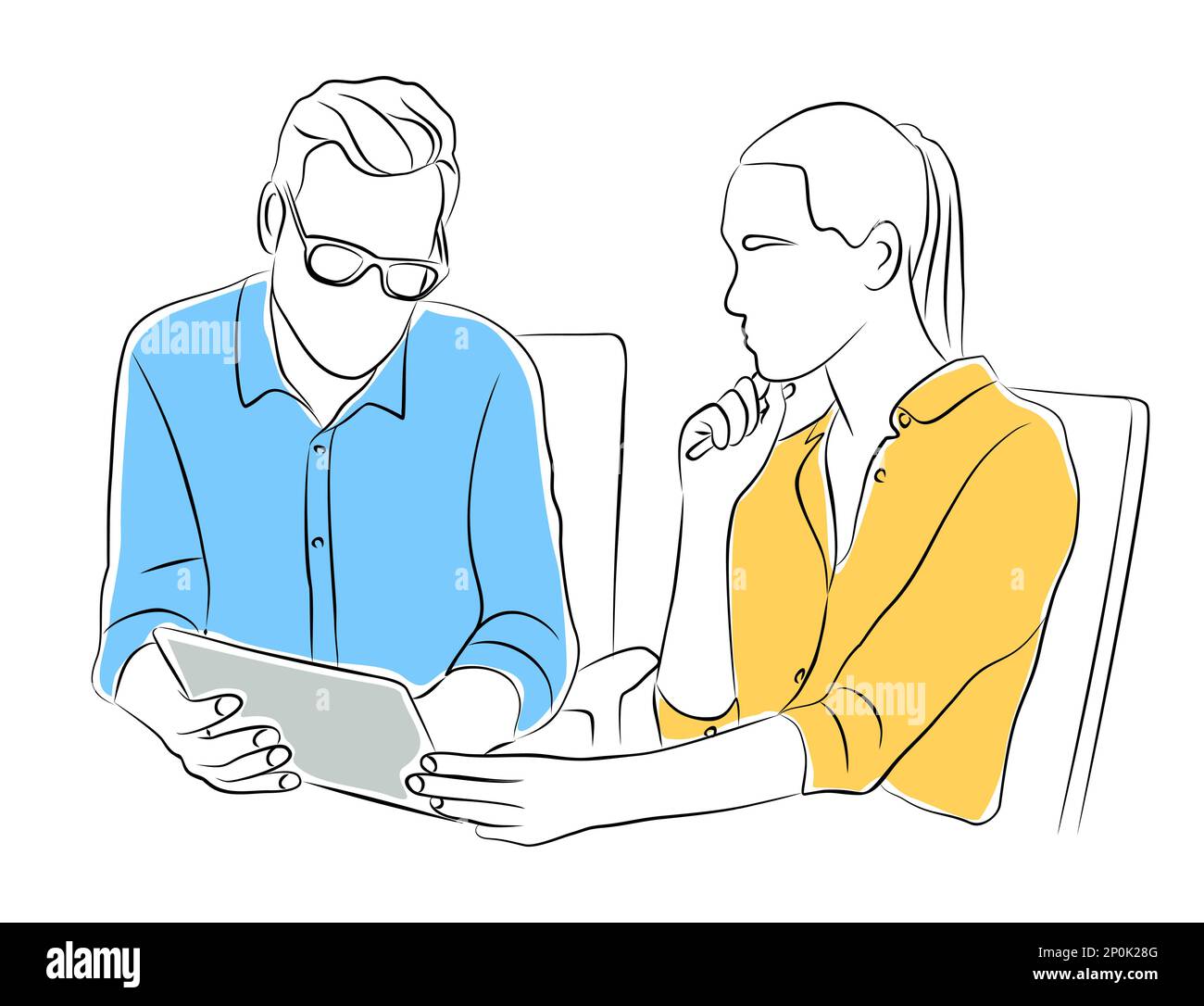 Worker brainstorming Stock Vector Images - Alamy