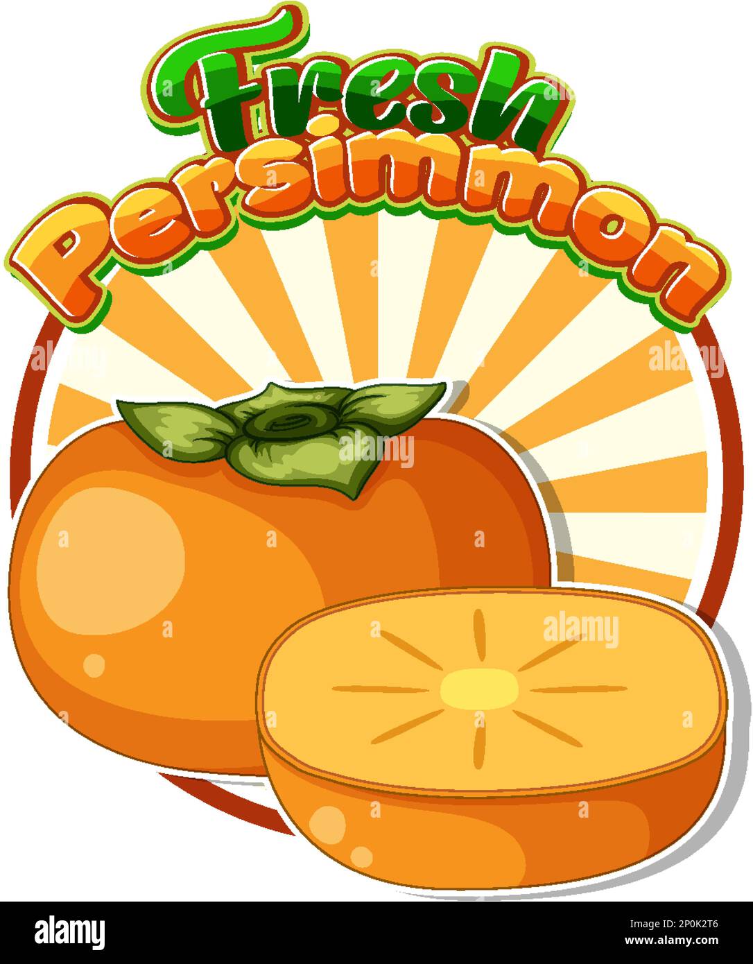 Persimmon fruit cartoon icon illustration Stock Vector Image & Art - Alamy