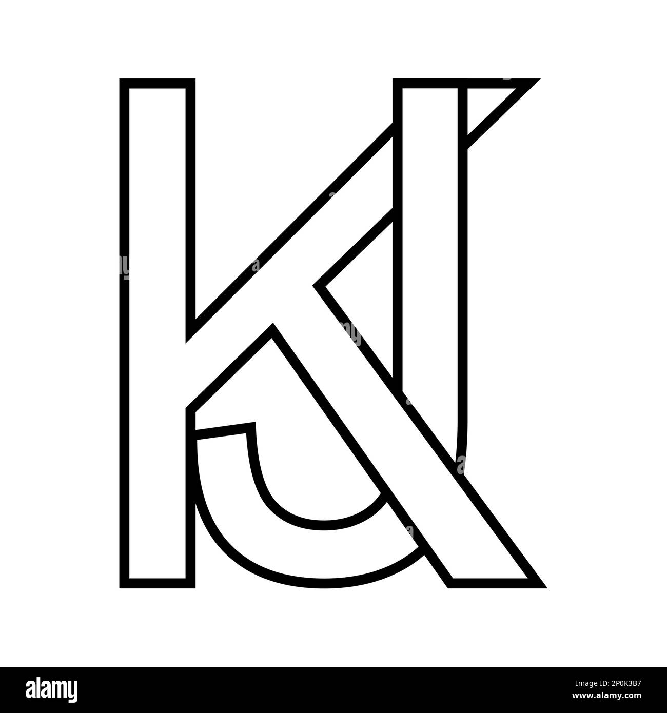 Logo sign kj jk, icon double letters logotype j k Stock Vector Image ...