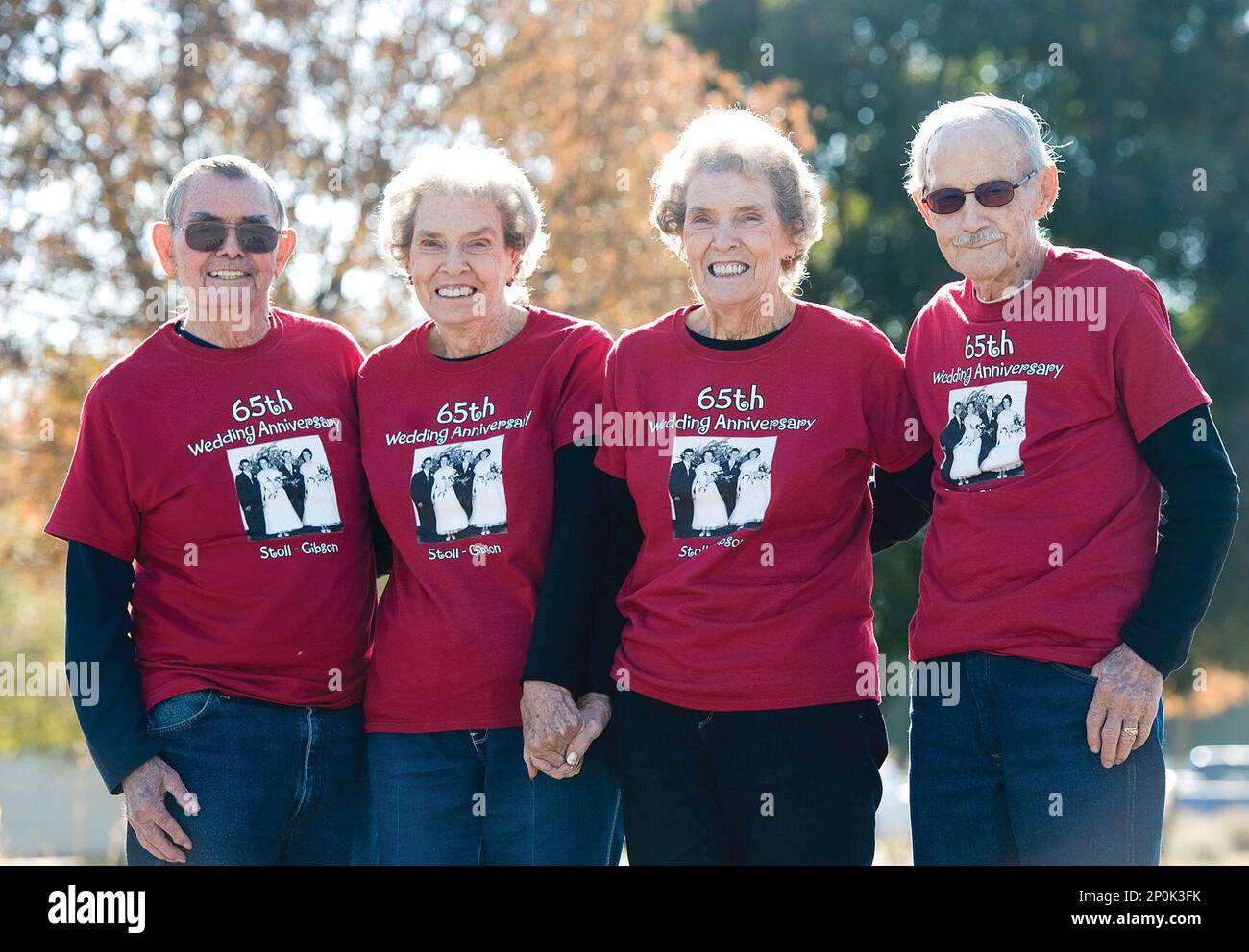 Twin sisters Ila Stoll, second from left, and Nila Gibson are ...