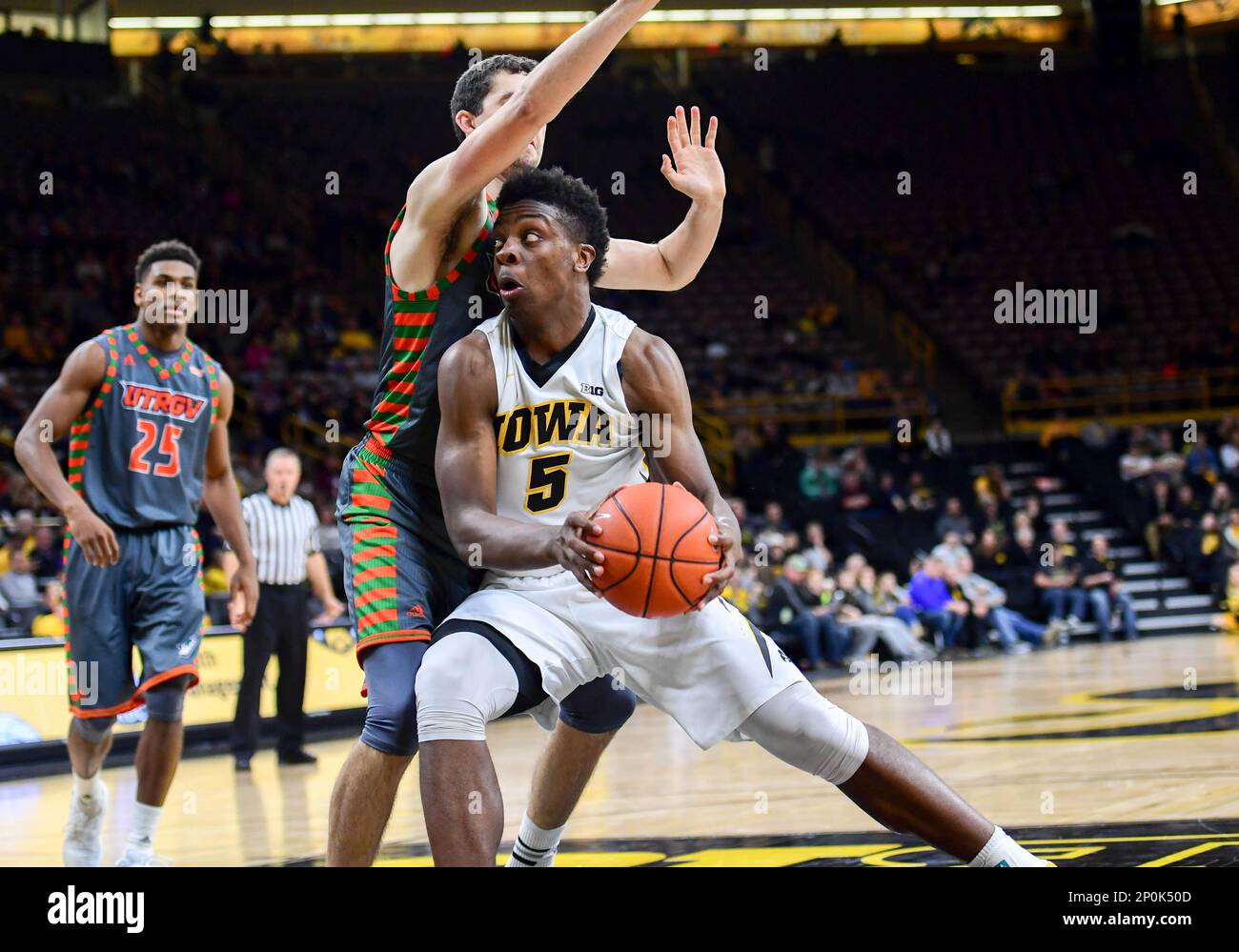 IOWA CITY, IA - NOVEMBER 20: Iowa Hawkeyes forward Tyler Cook (5) works ...