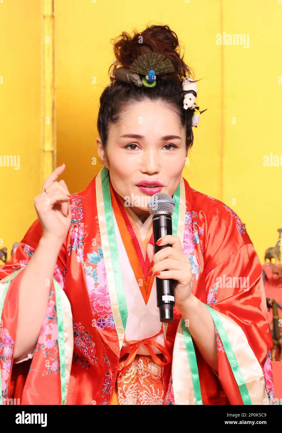 Tokyo, Japan. 3rd Mar, 2023. Japanese comedienne Hirano Nora in costume ...