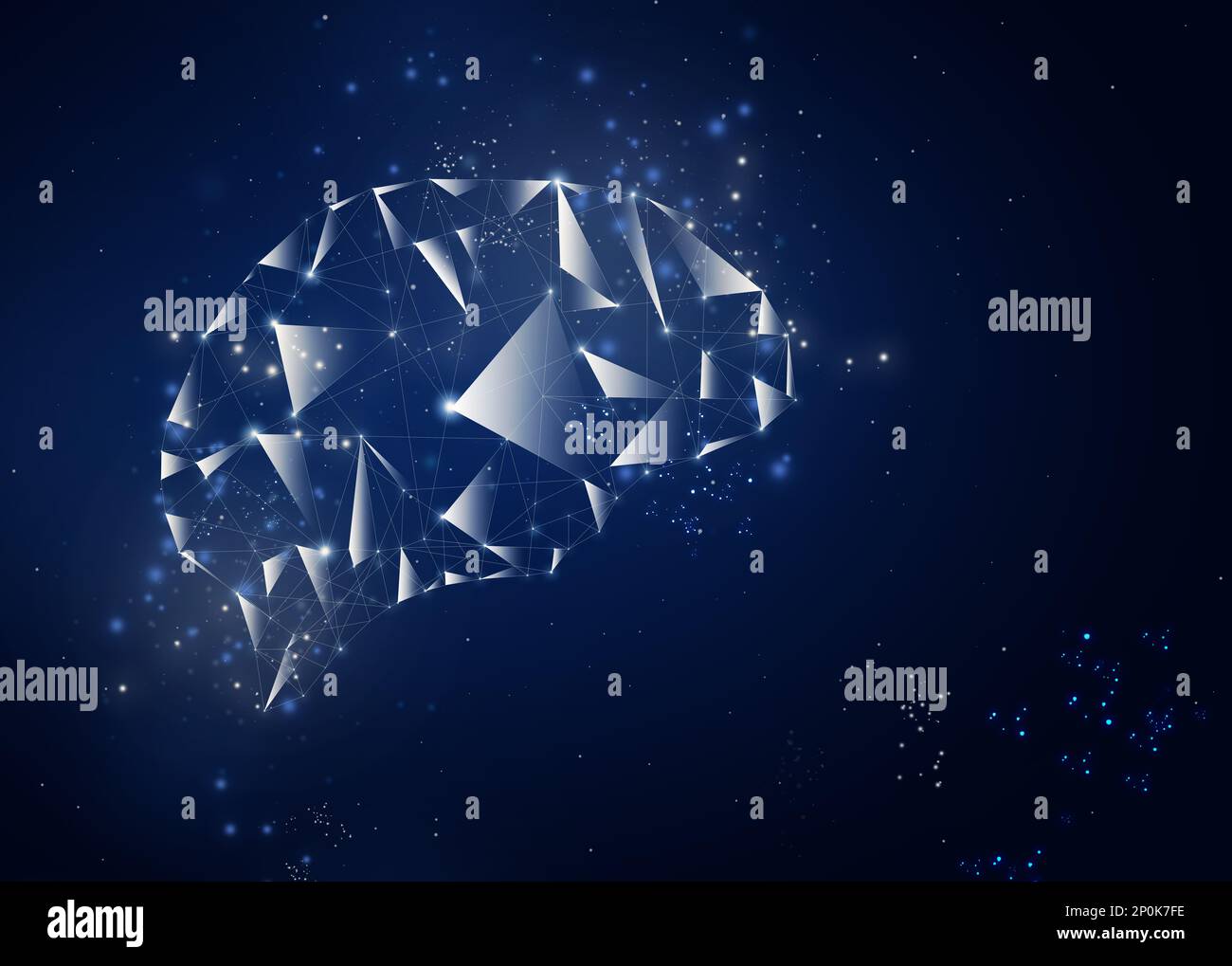 Illustration of human brain on dark background Stock Photo - Alamy