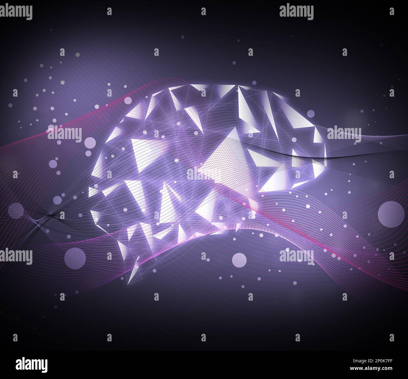 Illustration of human brain on dark background Stock Photo - Alamy