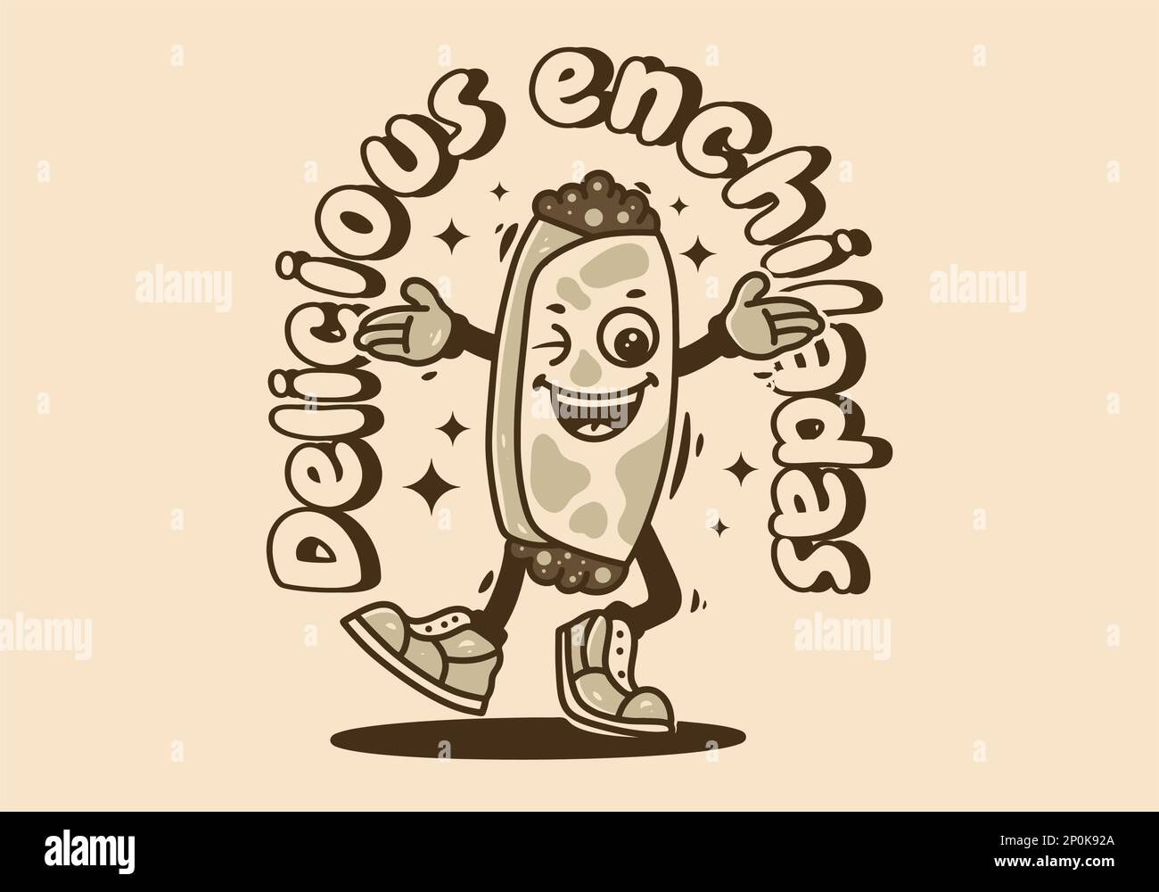 Mascot character design of mexican food Enchiladas with happy face ...