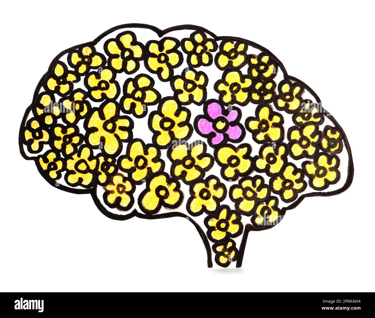 Paper brain cutout on white background. Epilepsy awareness Stock Photo ...