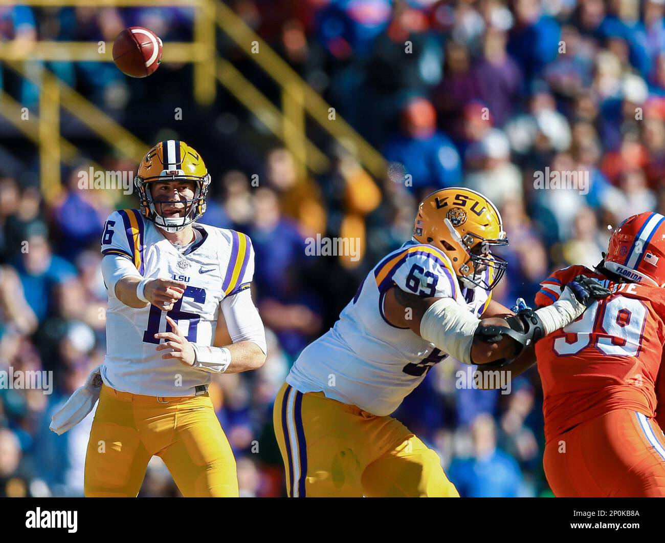 BATON ROUGE, LA - NOVEMBER 19: LSU Tigers quarterback Danny Etling (16 ...