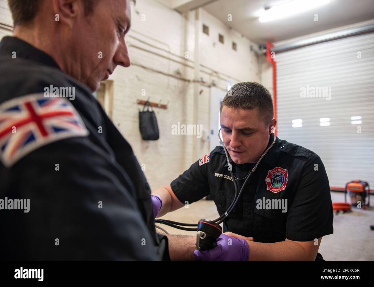 Simon Costella, 421st Air Base Squadron crew manager, right, tests ...