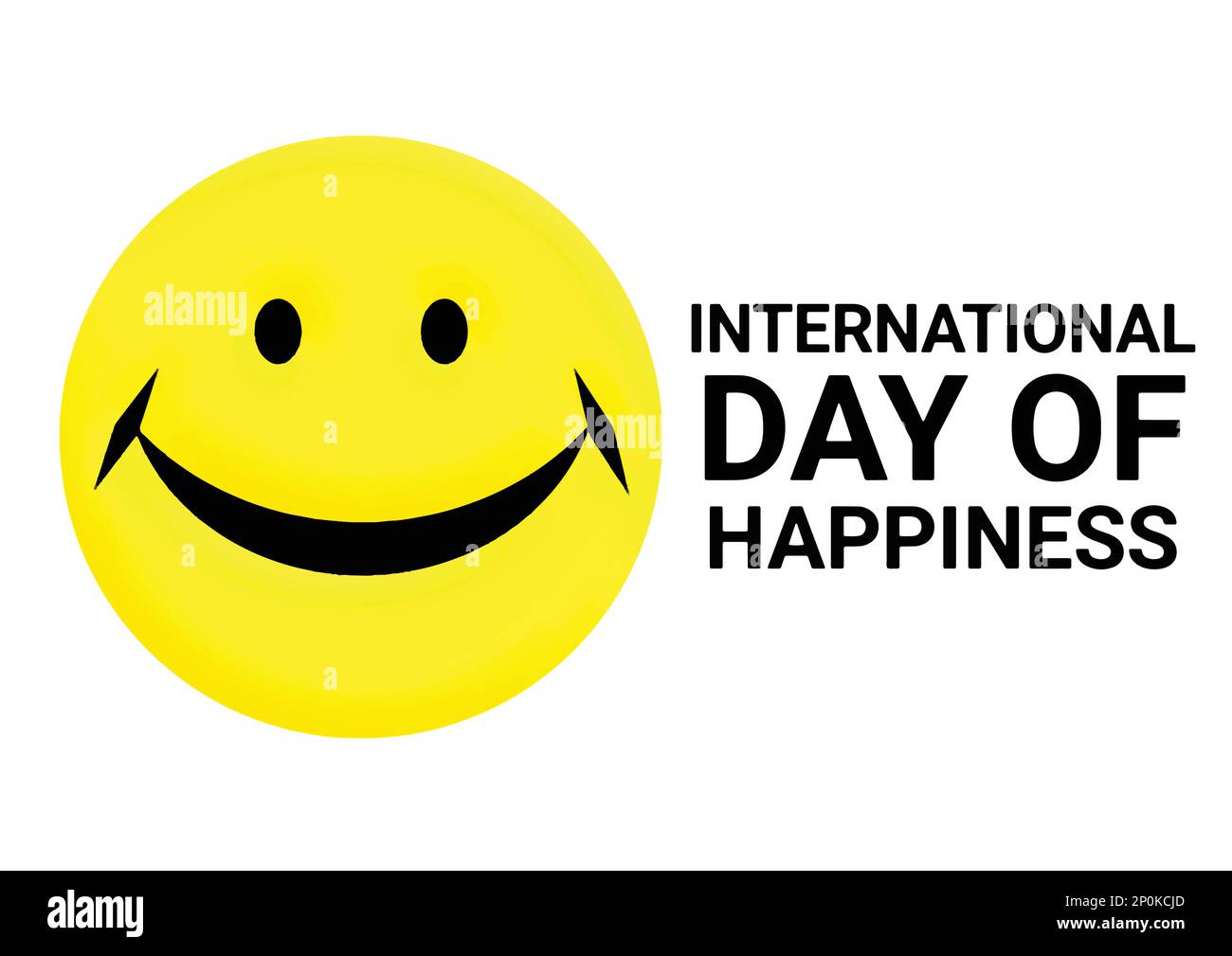 International Day Of Happiness - 3D Yellow Smiley Face Isolated on ...