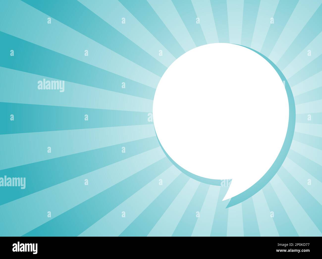 Shining hint. White comma speech bubble on sunlight shining blue ...