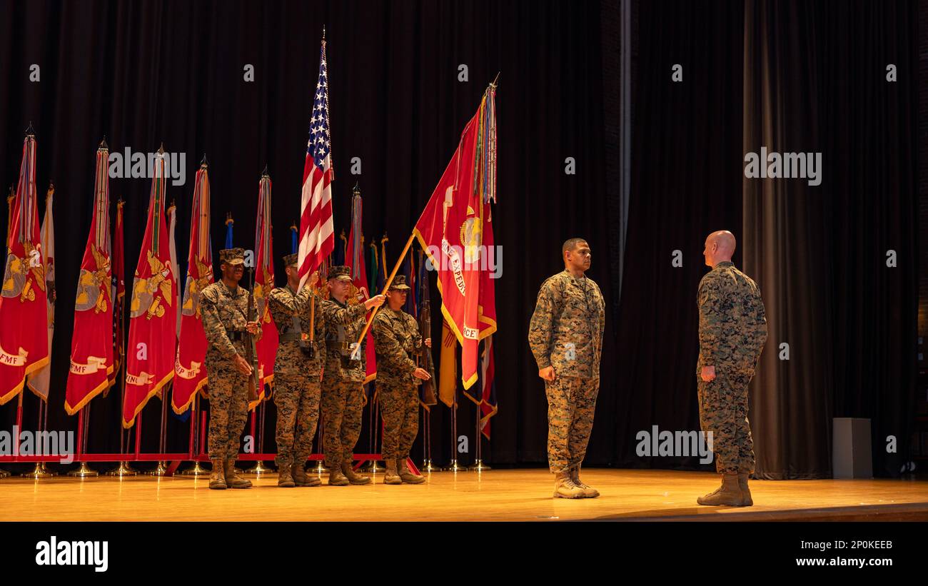 U.S. Marine Corps Sgt. Maj. Lonnie N. Travis, center, II Marine ...